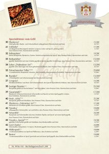 Speisekarte - Restaurant Medaillon